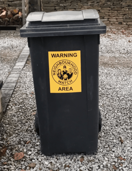30mph Wheelie bin stickers speed awareness